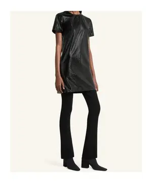 COURREGES Vinyl-effect Short-sleeve Mini Dress