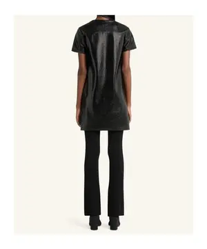 COURREGES Vinyl-effect Short-sleeve Mini Dress