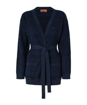 Missoni Zigzag-knit Belted Cardigan