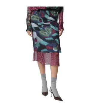 Dries Van Noten Silk-blend Printed Midi Skirt