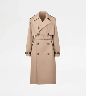 TOD'S Trench Coat With Removable Cape - Beige