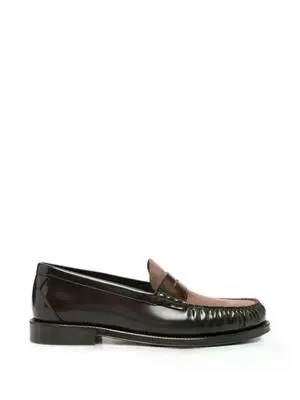 Brunello Cucinelli Panelled Leather Loafers - Brown