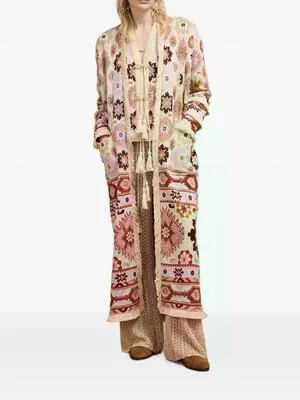 HAYLEY MENZIES Soraya Fringed Duster Cardigan - Neutrals