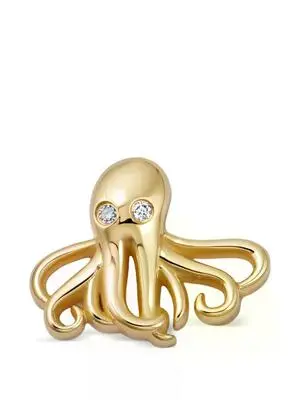 Loquet Diamond Octopus Charm In 18k Yellow
