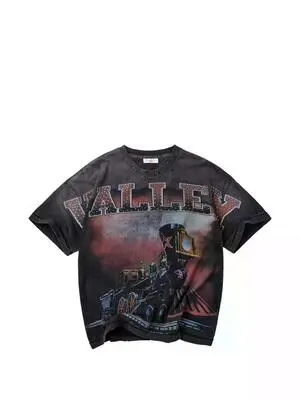 VALE FOREVER Graphic-print Distressed T-shirt - Black