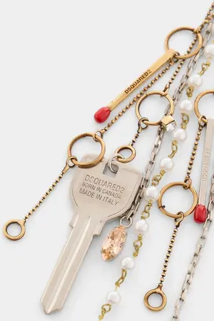 Dsquared2 Charm Earrings With Key And Matchstick Motifs
