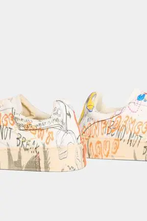 Dsquared2 Rider Sneakers With All-over Scribble Detailing