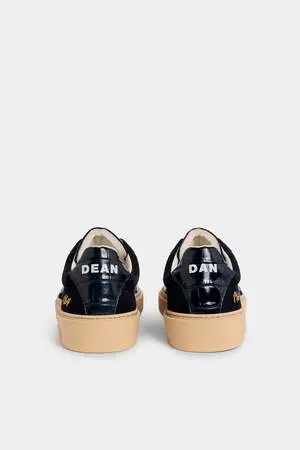 Dsquared2 Suede And Croc-effect Leather Low-top Sneakers - Blue