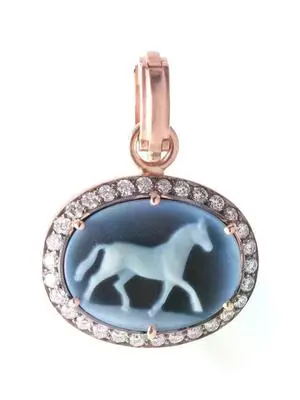 SYLVA & CIE Horse Onyx-cameo And Diamond Pendant - Pink