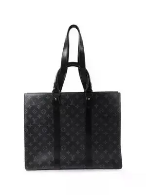 LOUIS VUITTON Sac Plat 24h Monogram Eclipse Tote Bag - Black