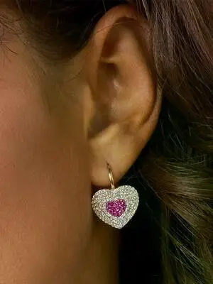 Phillips House Infinity Heartbeat Diamond And Pink Sapphire Earrings