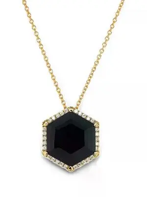 LISA NIK Black Onyx And Diamond Necklace - Gold