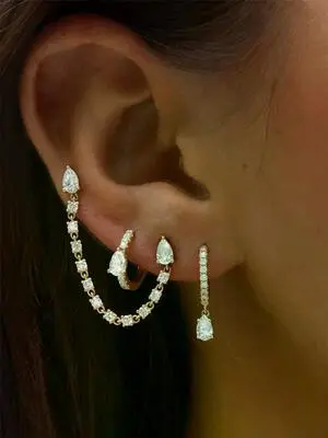 ANITA KO Diamond Double Loop Earring - Pink