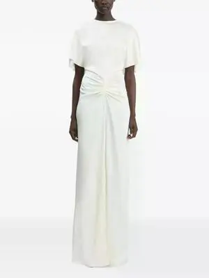 Victoria Beckham Isabella Draped Maxi Dress - Neutrals