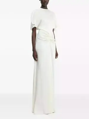 Victoria Beckham Isabella Draped Maxi Dress - Neutrals