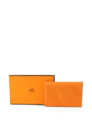 Hermès 2023 Calvi Epsom Card Holder - Orange