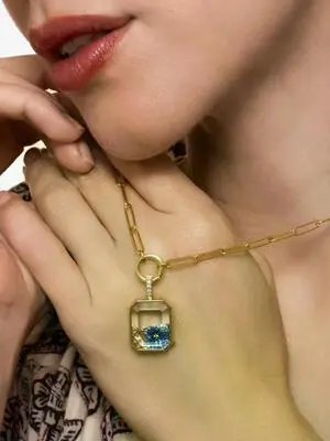 Loquet Diamond And Sapphire Necklace