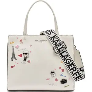 Karl Lagerfeld Paris Maybelle Satchel - White/silver
