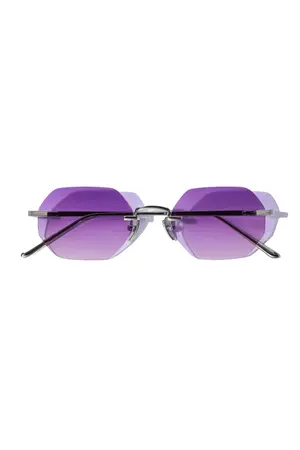 COSSINO Vonne 51mm Rimless Octagon Sunglasses - Purple