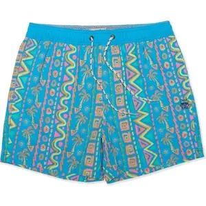 PARTY PANTS Festival 5-inch Starter Swim Trunks - Cyan