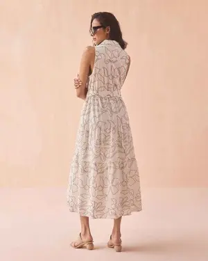 Omika Emeline Cotton Maxi Dress With Detachable Sash