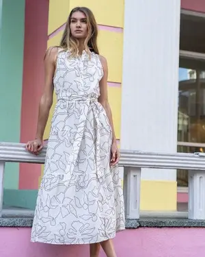 Omika Emeline Cotton Maxi Dress With Detachable Sash