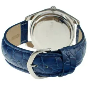 PEUGEOT Round Crystal Leather Watch 40mm
