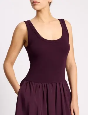 ALBARAY Bubble Hem Scoop Neck Maxi Dress