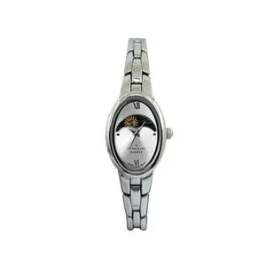 PEUGEOT Sun Moon Oval Link Bracelet Watch - Silver