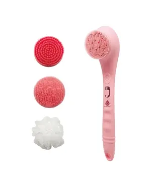 PURSONIC Rechargeable Waterproof Silicone Bath Brush With 3 Interchangeable Brush Heads