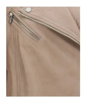 Pinko Belted Leather Biker Jacket