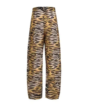 Pinko Barrel Fit Animal-print Pants