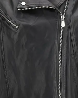Pinko Belted Leather Biker Jacket
