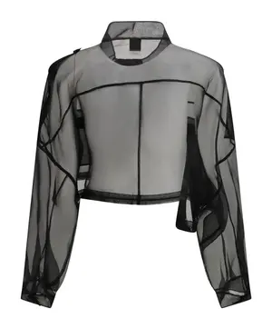 Pinko Cropped Organza Pea Coat
