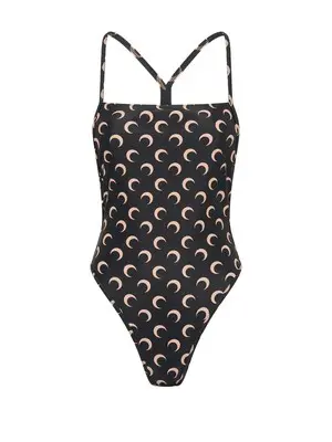 MARINE SERRE Jersey One-piece Swimsuit - Black