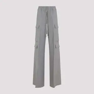 Rick Owens Regular Straight-leg Cargo Pants In Viscose Blend - Grey
