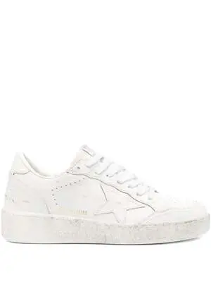 GOLDEN GOOSE Golden Ball Star Leather Sneaker With Toe Star Detail - Opticwhite