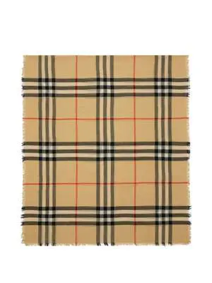 Burberry Lightweight Wool Scarf - Sand