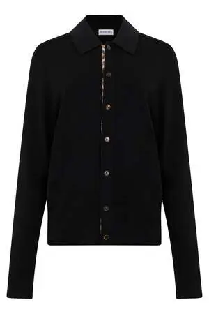 Burberry Long-sleeve Wool Polo Shirt With Button Front