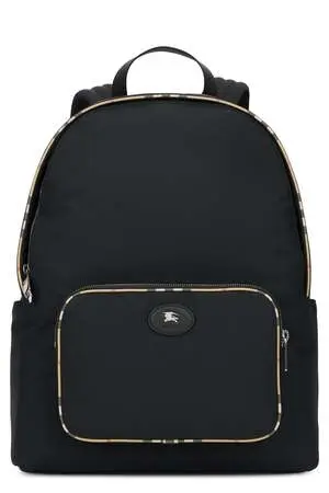 Burberry Tartan Trimmed Zip Pocket Backpack