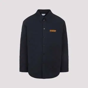 Bottega Veneta Quilted Overshirt For - Blue
