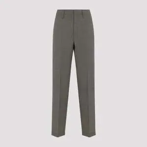 Prada Virgin Wool Regular Straight-leg Pants - Green