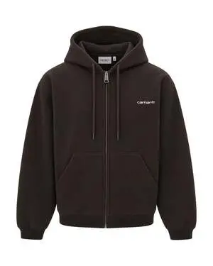 Carhartt Work In Progress Zip-up Hoodie With Drawstring - Tobacco-white