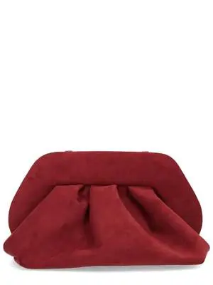 THEMOIRE Tia Suede Clutch - Bordeaux