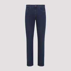 Canali 5-pocket Stretch Denim Jeans - Blue