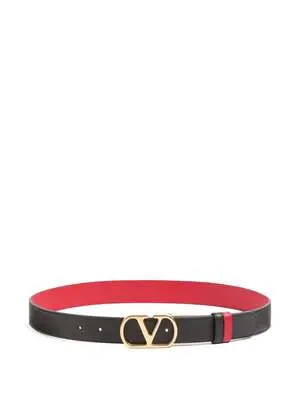 Valentino Garavani Reversible Vlogo Signature Shiny Calfskin Belt 30mm / 1.2 - Nerorougpr