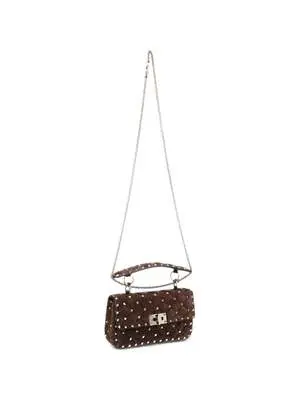 Valentino Garavani Small Rockstud Spike Shoulder Handbag - Ebonybrown