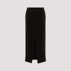 JIL SANDER Mid-waist Cotton Blend Midi Skirt With Slit