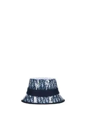 Dior French Oblique Pattern Bucket Hat - Blue