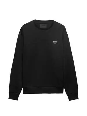 Prada Cotton Nylon Crewneck Sweatshirt - Nero
